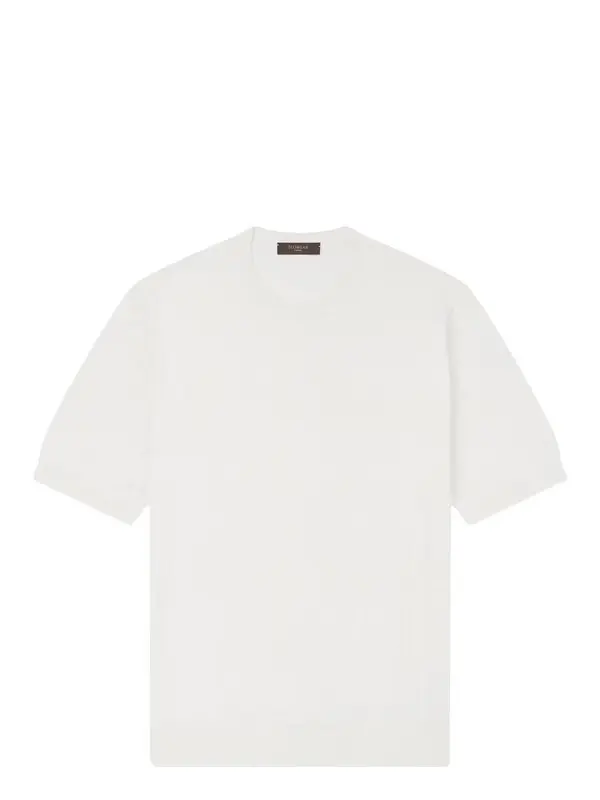 SLOWEAR Cotton And Silk-blend T-shirt - Neutrals
