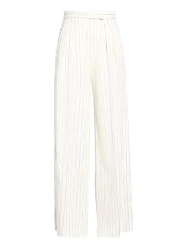 Max Mara Striped Wide-leg Knit Pants - White