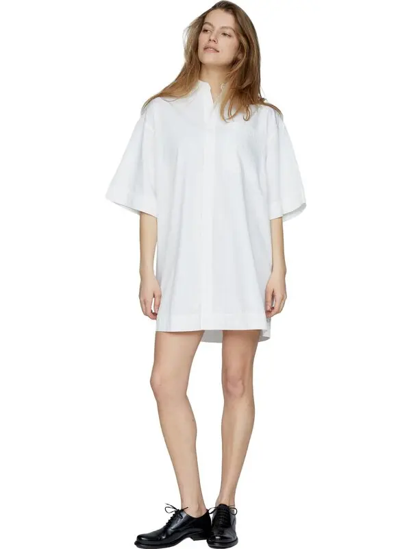 ATM Anthony Thomas Melillo Stone Washed Boxy Dress Top - White