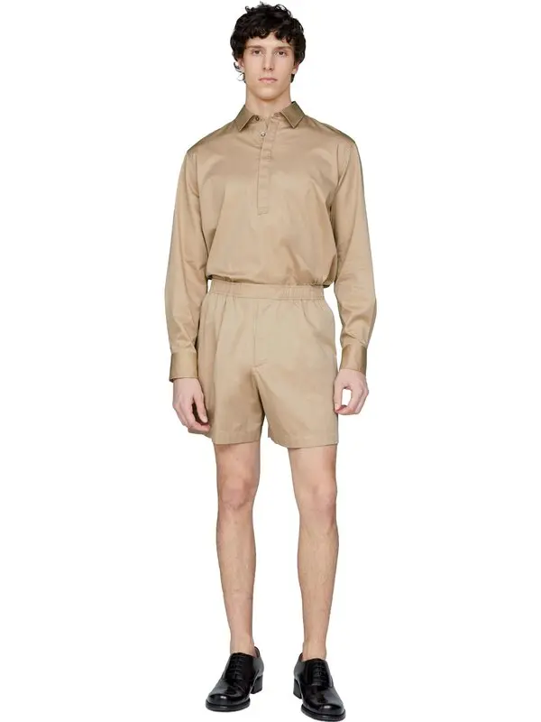 ATM Anthony Thomas Melillo Cotton Poplin Shorts - Macadamia