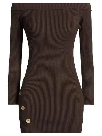 HAVEONE Ribbed-knit Mini Dress - Brown