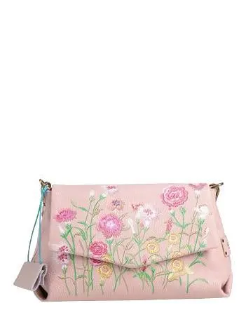GABS Calfskin Flap Handbag With Floral Print - Pink