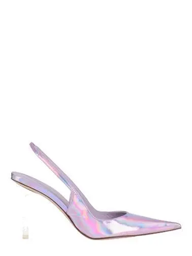 LE SILLA Patent Leather Slingback Pumps With Crystals - Purple