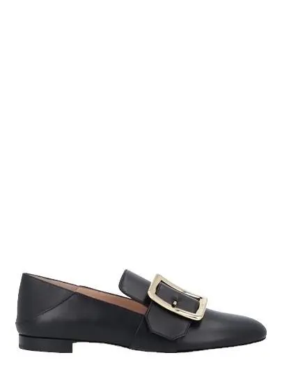 Bally Loafers In Soft Leather With Buckle - Black
