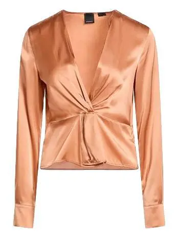 Pinko Peplum Satin Top - Beige