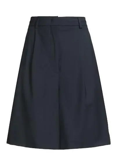Max Mara Solid Virgin Wool Bermuda Shorts - Blue