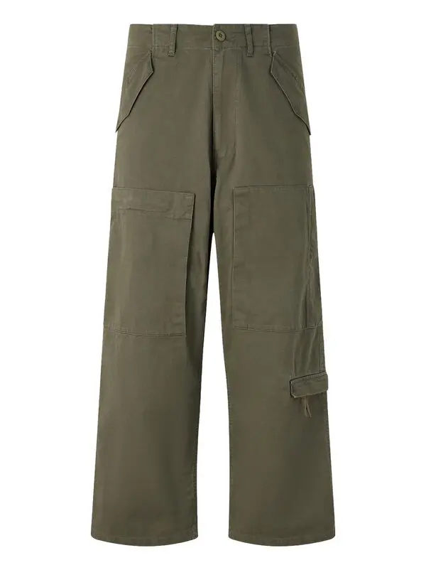 HUMAN MADE Cotton Wide-leg Trousers - Green