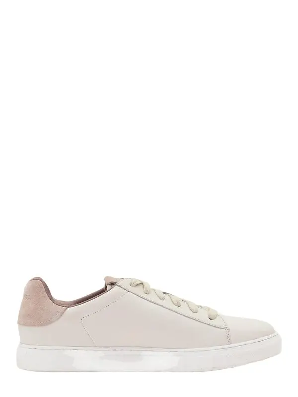 ALLSAINTS Underground Leather Sneakers - White/off White