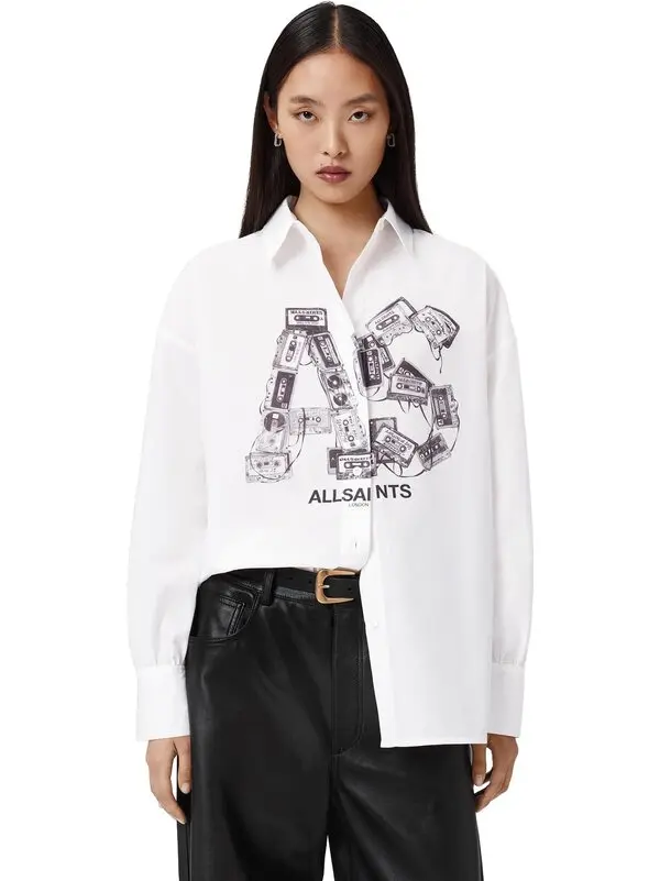ALLSAINTS Adrienne Print Shirt - White