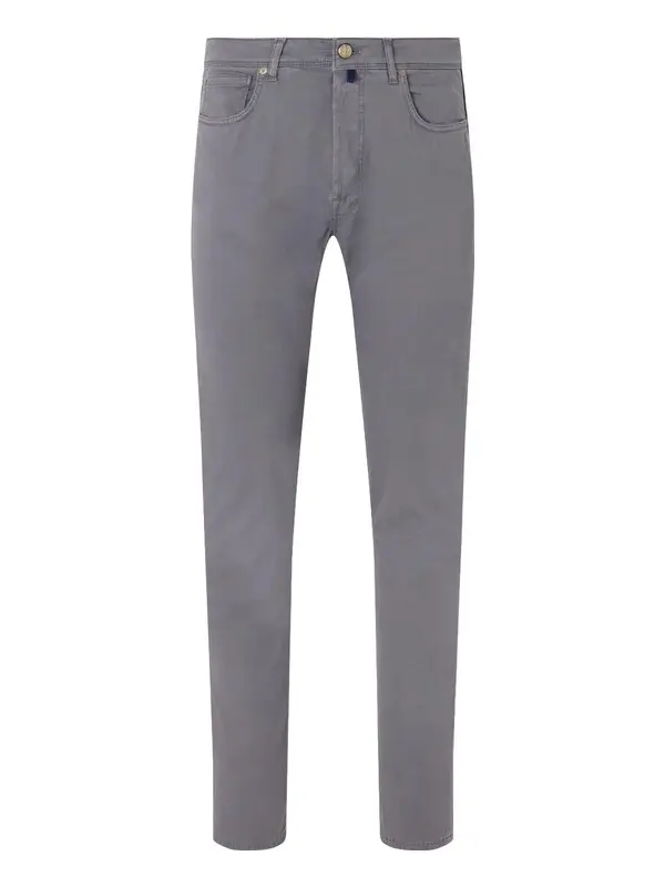 SLOWEAR Slim-fit Stretch Cotton-blend Gabardine Trousers - Gray