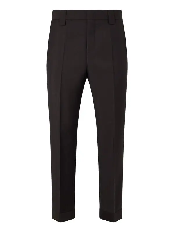 Versace Straight-leg Wool-blend Trousers - Brown