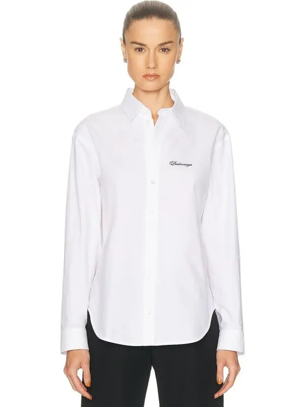 Balenciaga Cotton Poplin Top - White