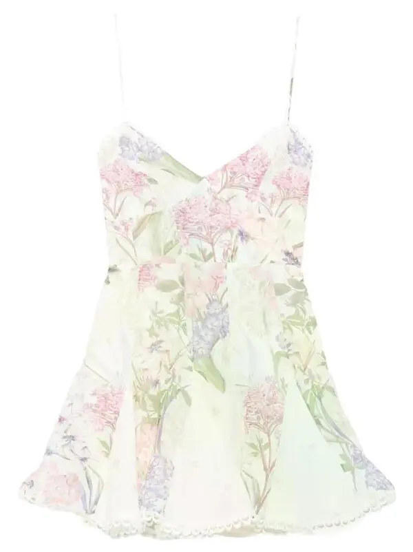 Charo Ruiz Ibiza Marlene Floral-print Mini Dress - Neutrals