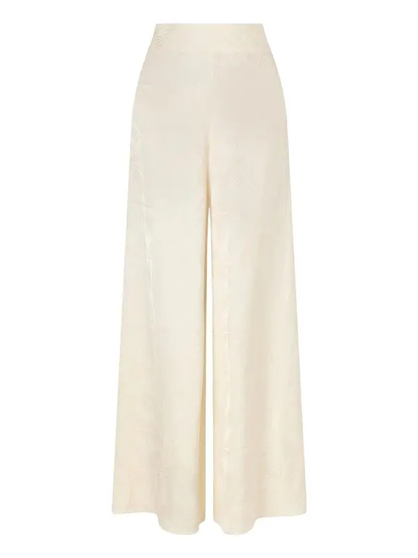 Johanna Ortiz Musical Satin Jacquard Wide-leg Pants - Neutrals