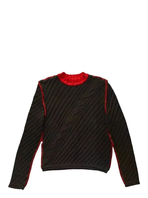 EDWARD CUMING Ribbed Knit Sweater - Brown