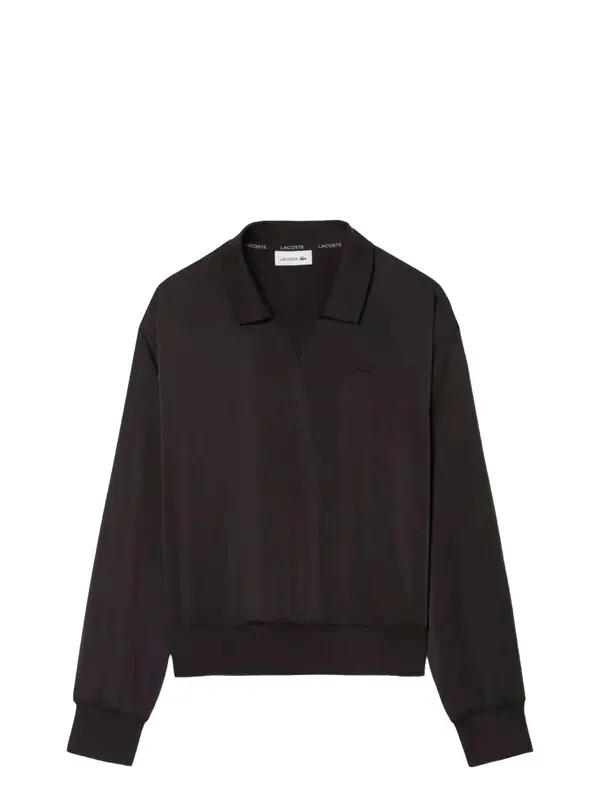 Lacoste Relaxed-fit Satin Polo Top - Brown