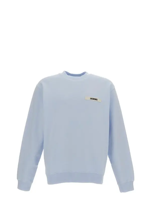 Jacquemus Grosgrain Logo Cotton Sweatshirt - Sky Blue