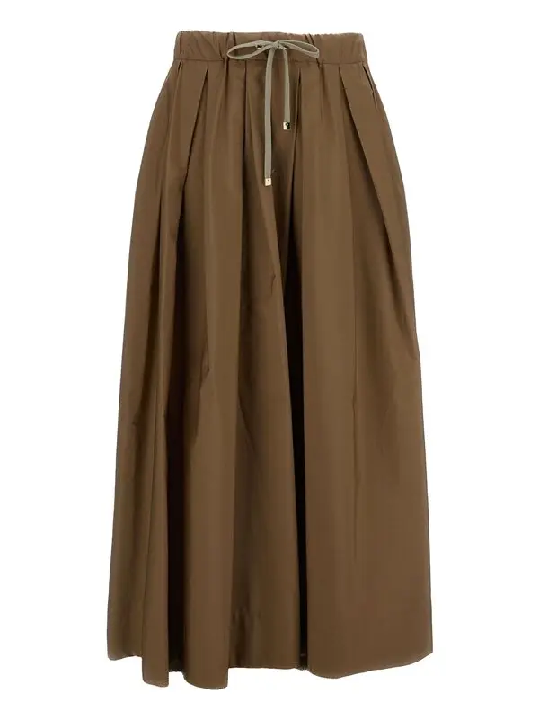 Max Mara Pineta Pleated Midi Skirt - Brown