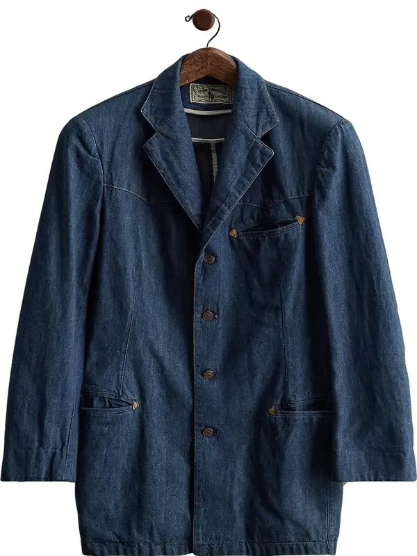 Ralph Lauren C. 1979 Cotton Denim Blazer - Blue