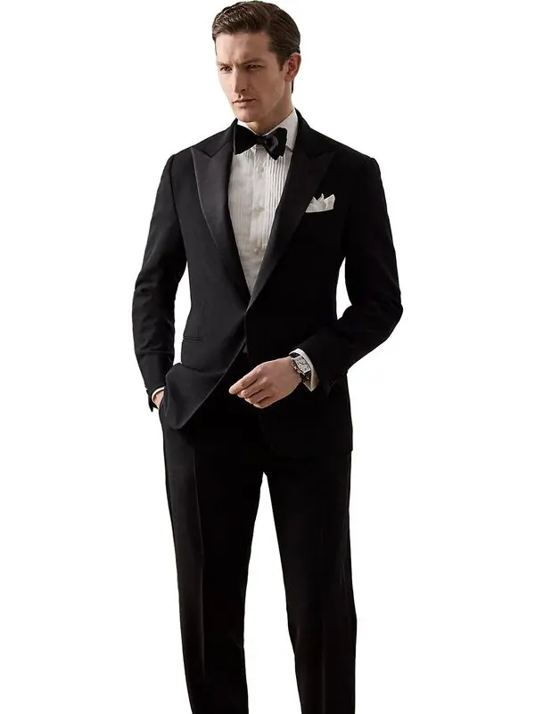 Ralph Lauren Kent Hand-tailored Wool Crepe Tuxedo - Black