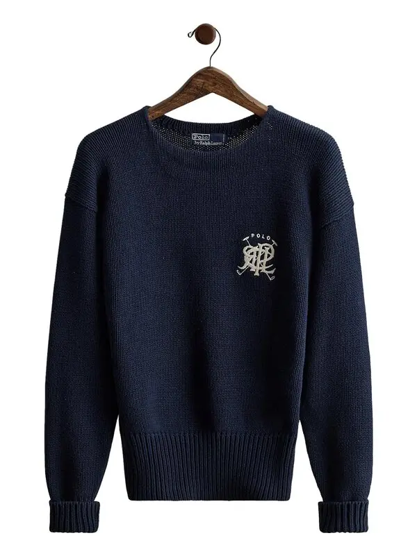Ralph Lauren 1988 Crest Cotton Sweater - Blue