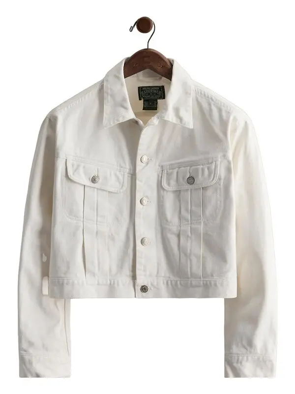 Ralph Lauren C. 1990 Denim Trucker Jacket - Cream