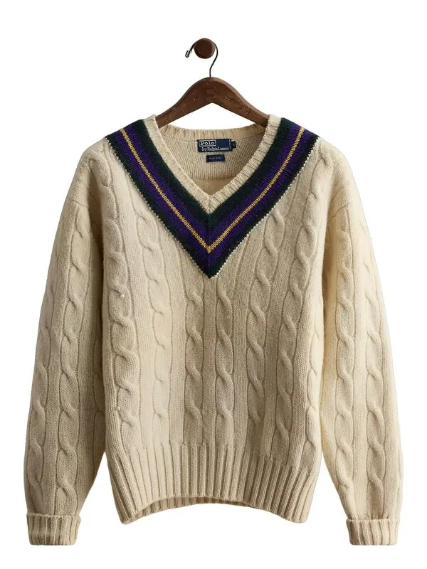 Ralph Lauren C. 2000 Wool Cricket Sweater - Cream