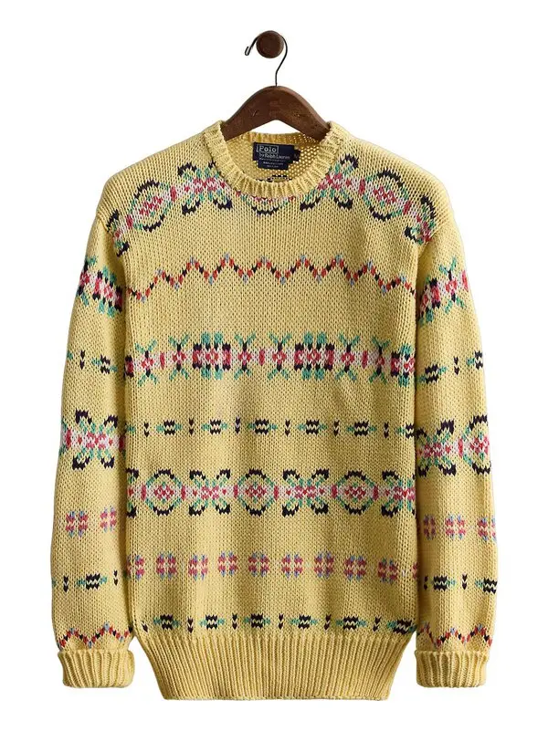 Ralph Lauren Fair Isle Cotton Sweater - Yellow