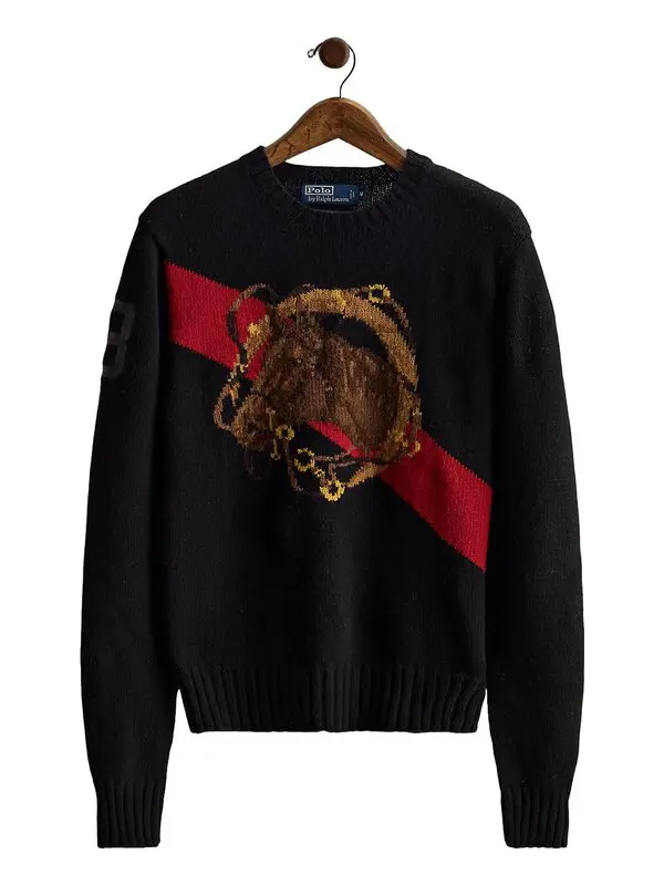 Ralph Lauren 2008 Hand-knit Graphic Sweater - Black