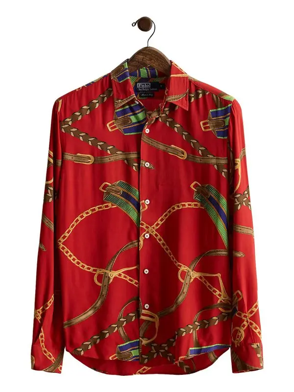 Ralph Lauren 2005 Equestrian-print Shirt Size - Red