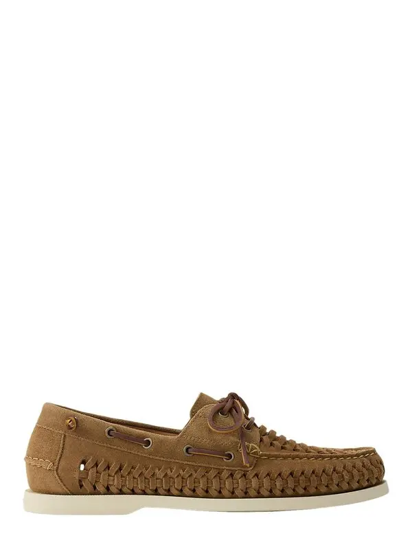 Ralph Lauren Merton Woven Suede Boat Shoe - Desert Tan