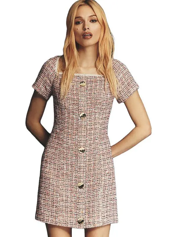 Walter Baker Tweed Mini Dress - Multi Plaid