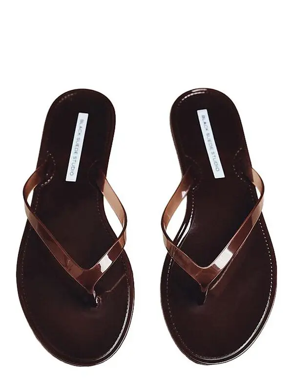 BLACK SUEDE STUDIO Jelly Thong Sandals - Chestnut