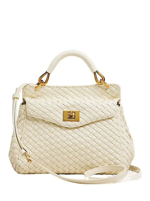 Jw Pei Lucia Classic Top Handle Woven Bag - White