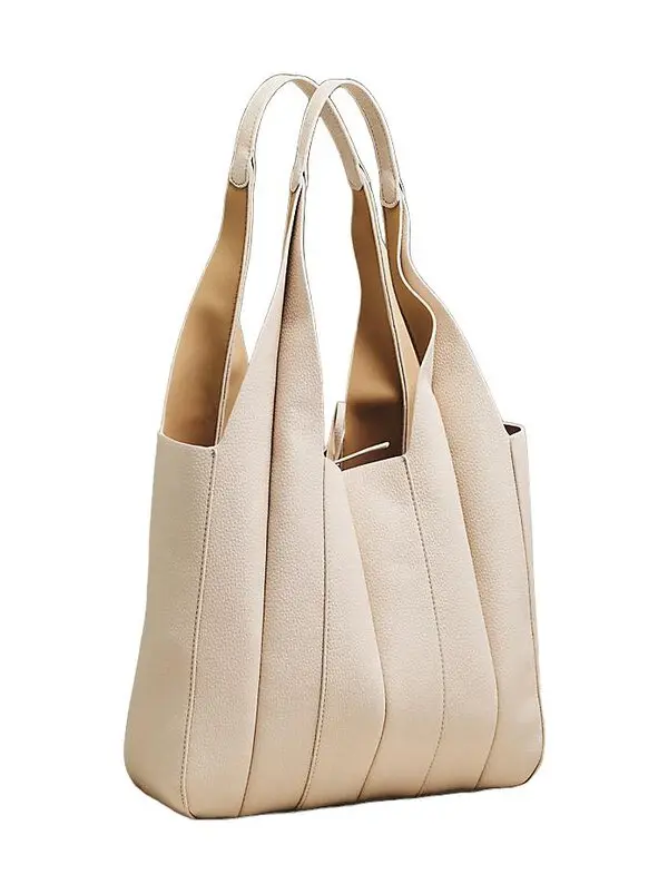 MELIE BIANCO Quilted Vegan Leather Harper Tote Bag - Bone