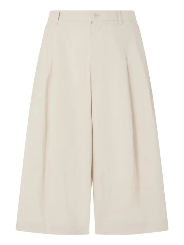 AMOMENTO Cotton-blend Bermuda Shorts - Neutrals