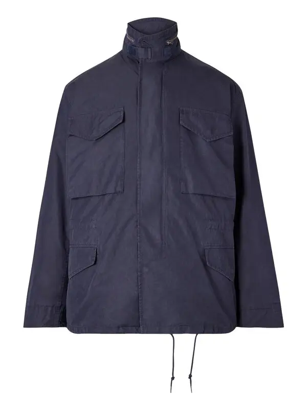 BEAMS Cotton-blend Hooded Field Jacket - Blue
