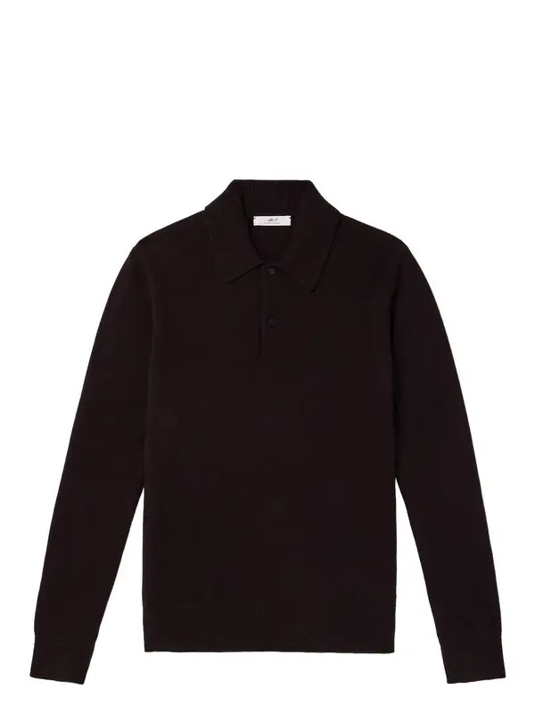 Mr P. Cliff Cashmere Polo Shirt - Brown