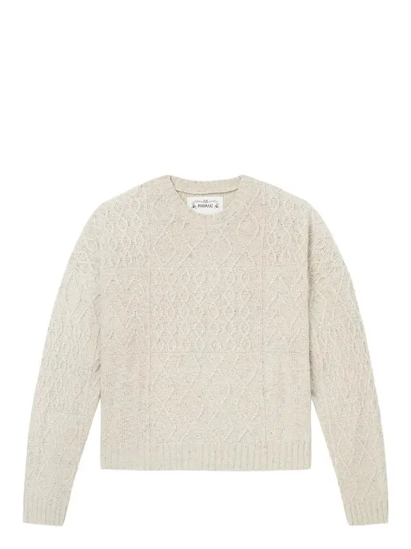 MANAAKI Keanu Cable-knit Merino Wool-blend Sweater - Neutrals