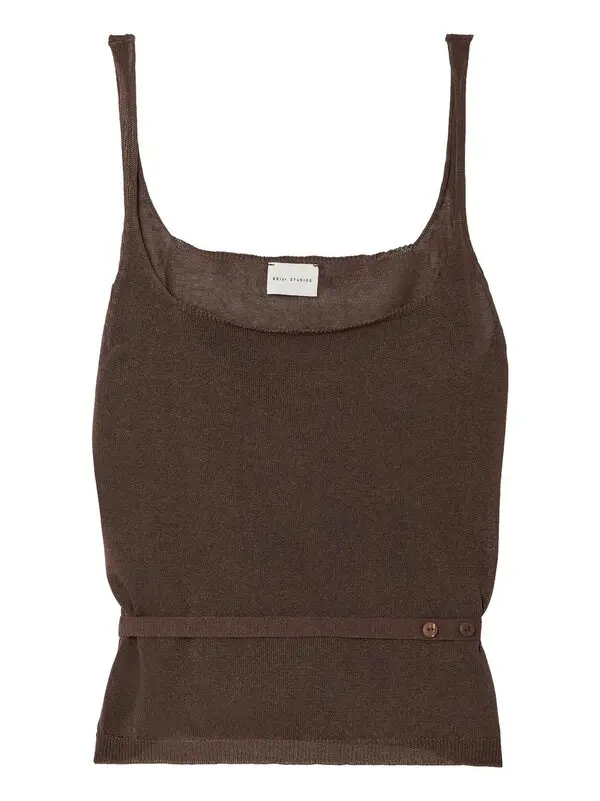 DEIJI STUDIOS Belted Organic Cotton Tank - Brown