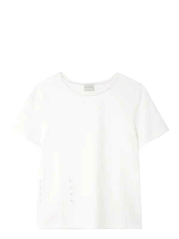DEIJI STUDIOS Pinch Gathered Organic Cotton-jersey T-shirt - White