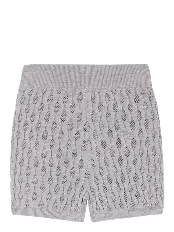 Dries Van Noten Target Pointelle Merino Wool Shorts - Gray