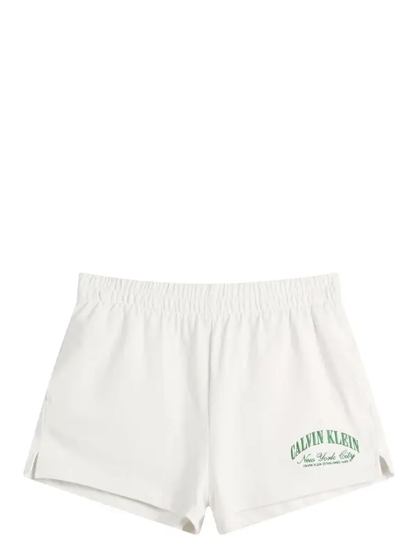 Calvin Klein Logo Cotton Jersey Shorts - Tofu