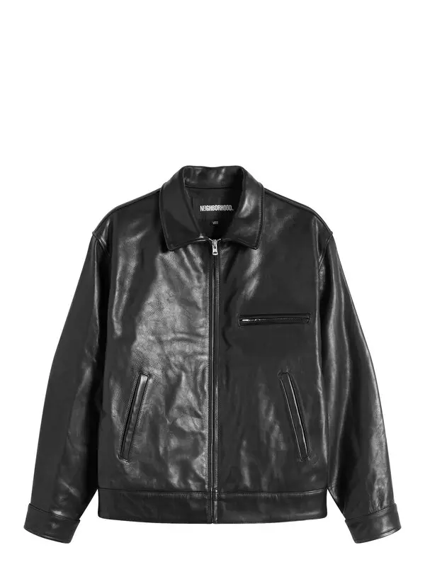 NEIGHBORHOOD Leather Sports Jacket - Black