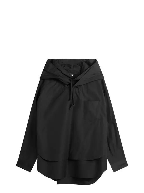Comme Des Garçons Slouch Hooded Long Sleeve Shirt - Black