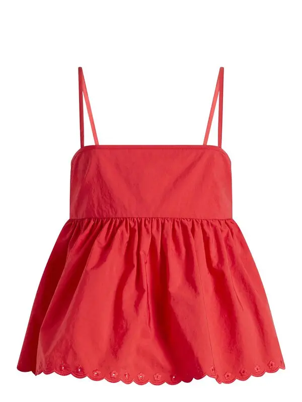 Cecilie Bahnsen Selena Top - Red