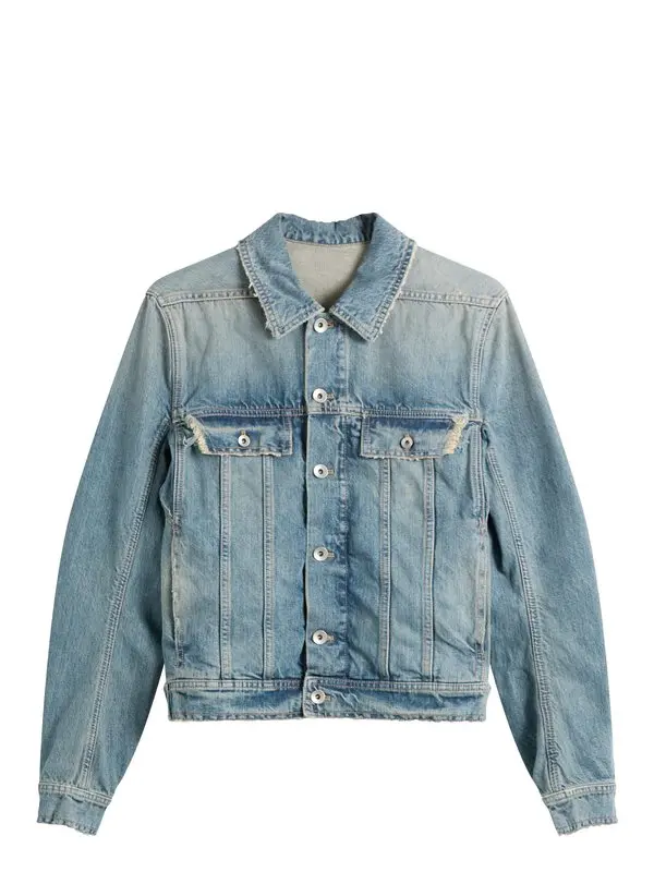 Rick Owens Denim Trucker Jacket - Washed Indigo