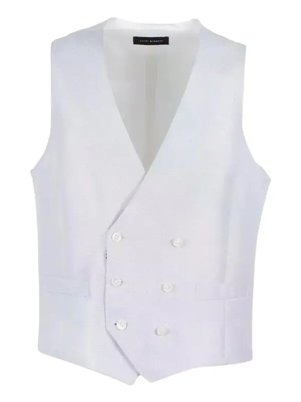 LUIGI BIANCHI MANTOVA Buttoned Vest - White