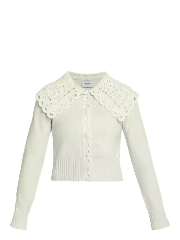 Erdem Crochet-collar Cardigan - Neutrals
