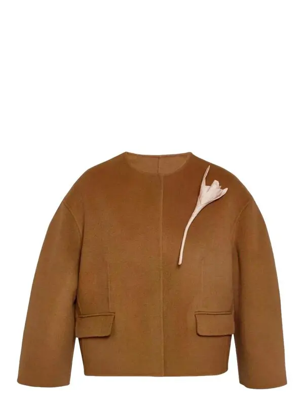 Erdem Wool Jacket With Brooch - Neutrals